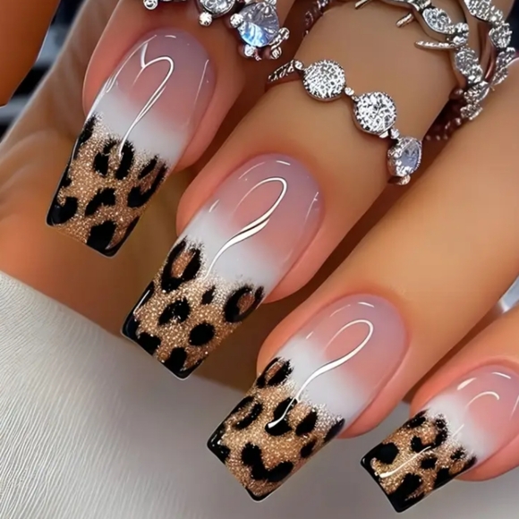 Makeup | Leopard Print French Tip Presson Nails | Poshmark